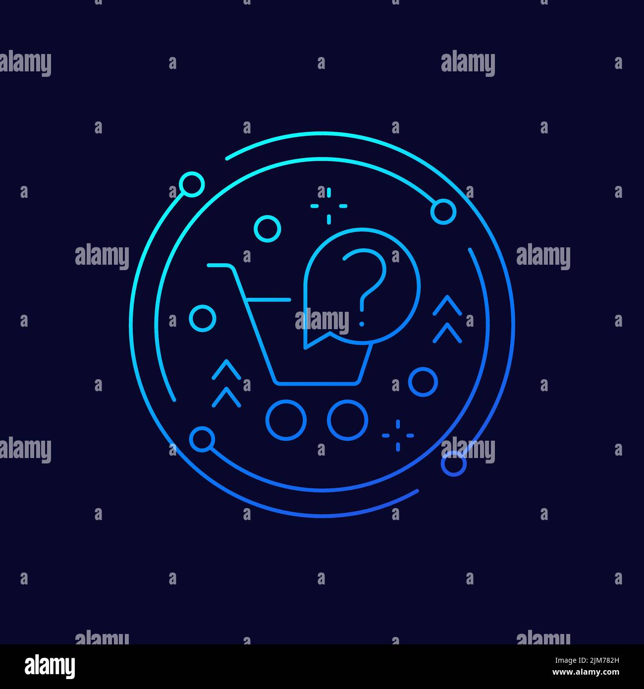 shopping cart and question mark line icon, vector Stock Vector Image ...