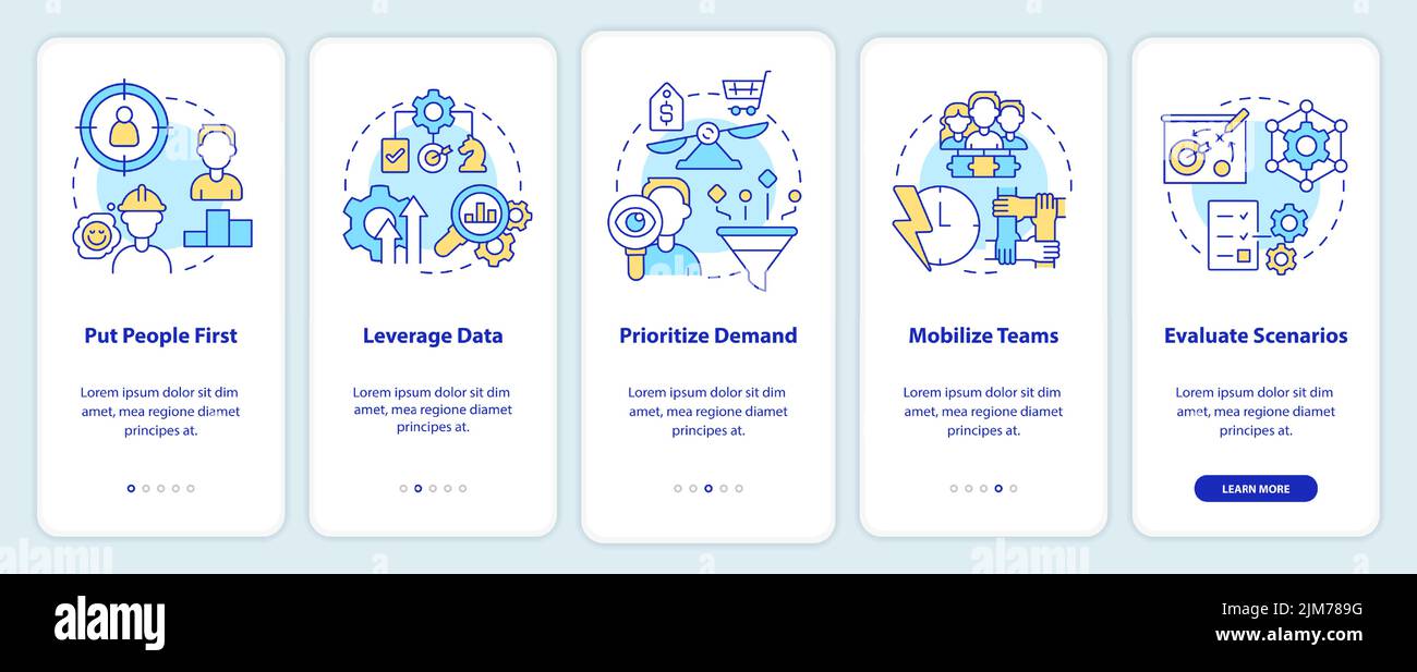 Supply Chain Priorities Onboarding Mobile App Screen Stock Vector Image And Art Alamy