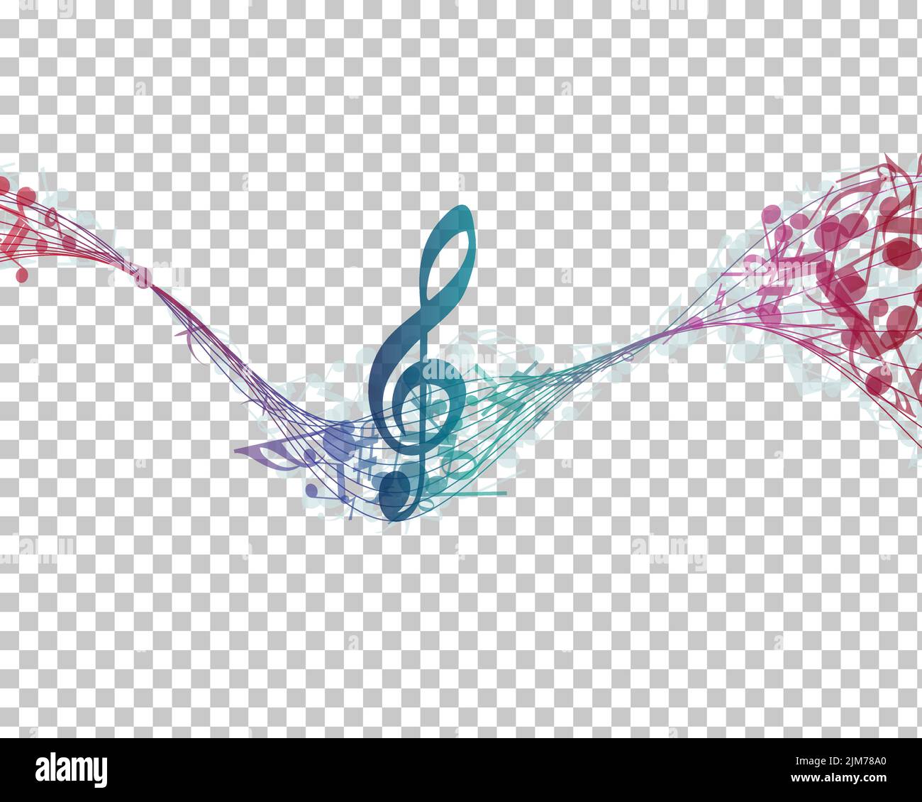 Multicolour musical notes staff background. Vector illustration with ...
