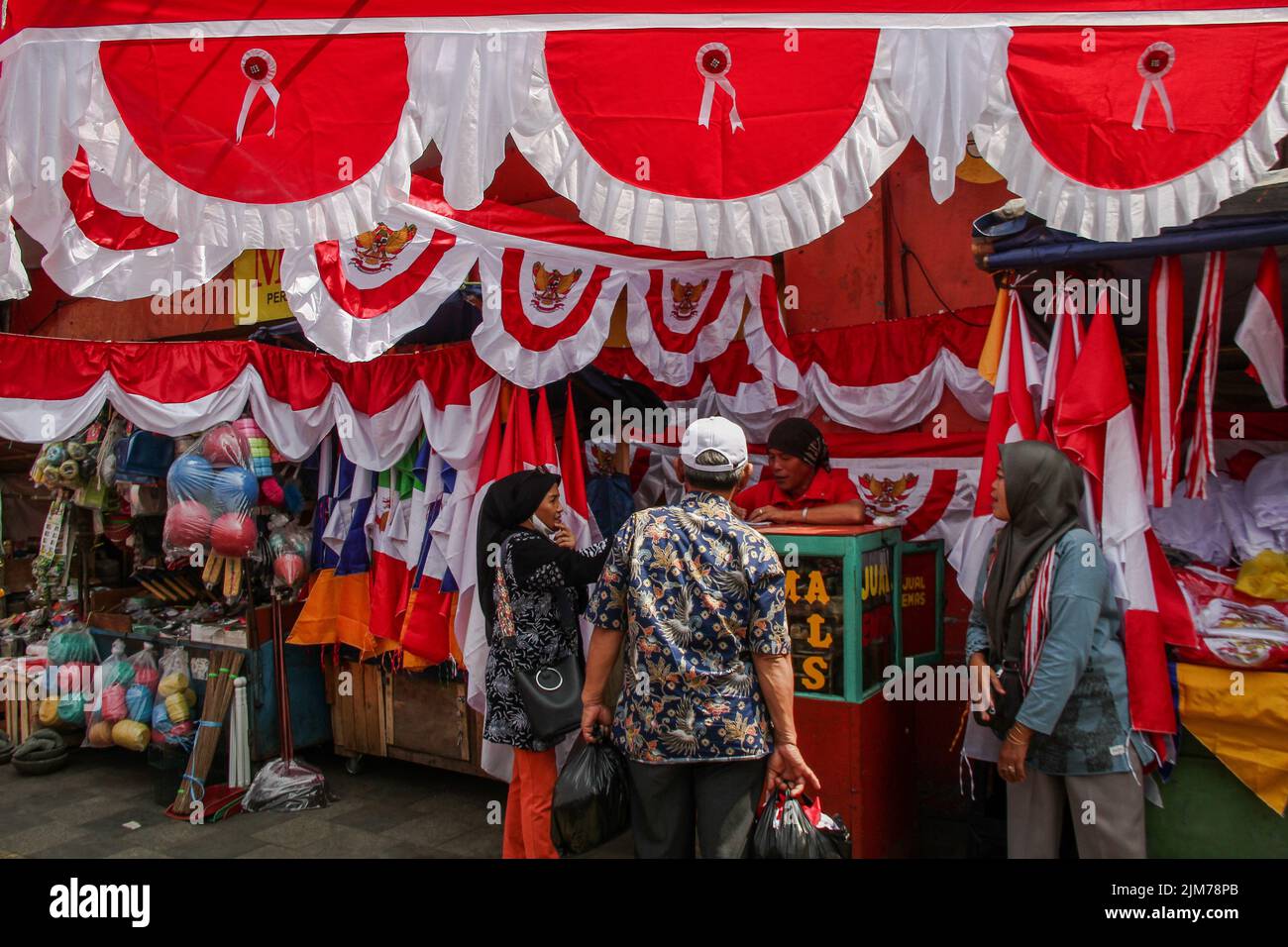 Bandung, West Java, Indonesia. 5th Aug, 2022. Customers are seen buying ...
