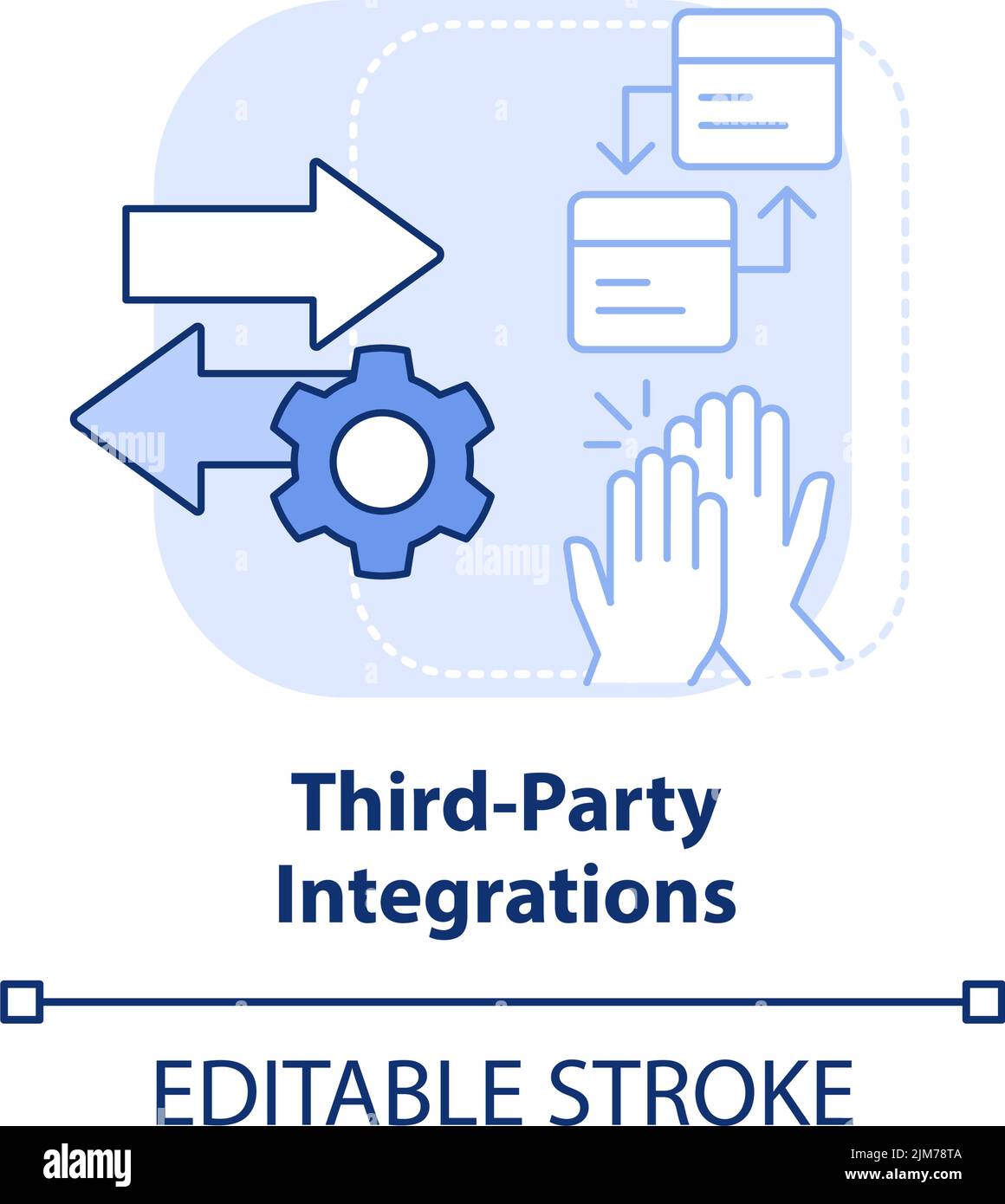 Third party integrations light blue concept icon Stock Vector Image ...