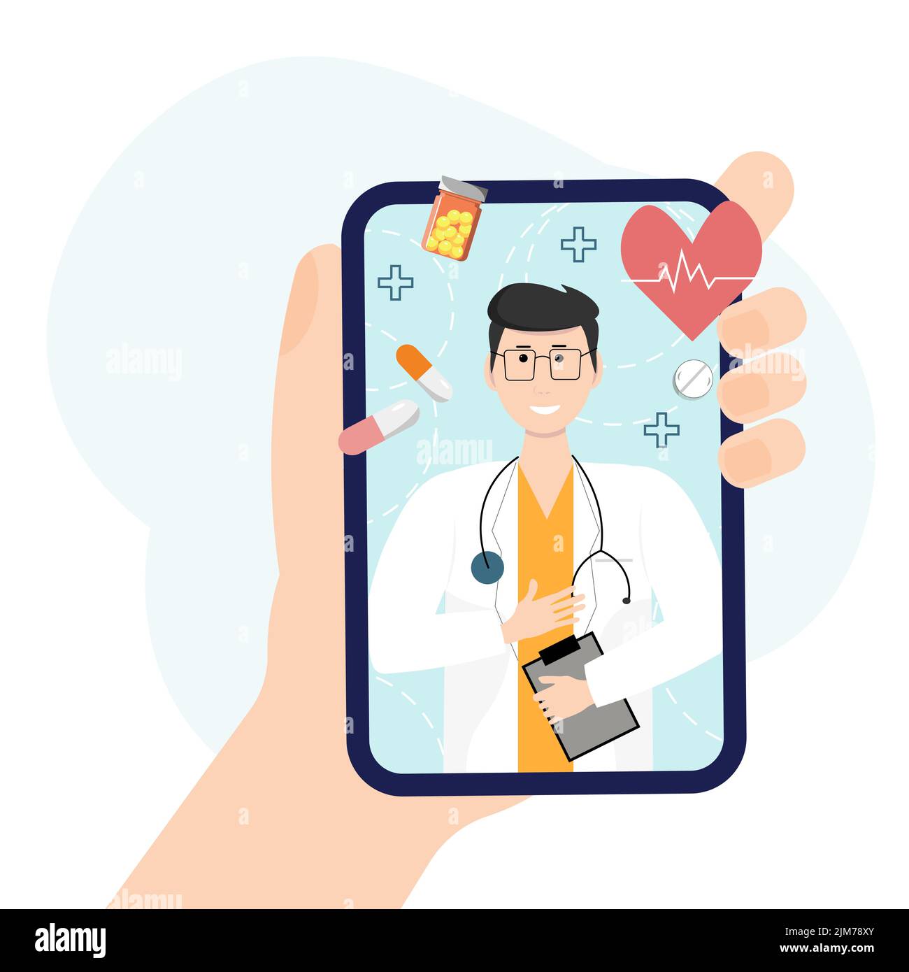 Online doctor appointment. Medical online help. Vector illustration ...