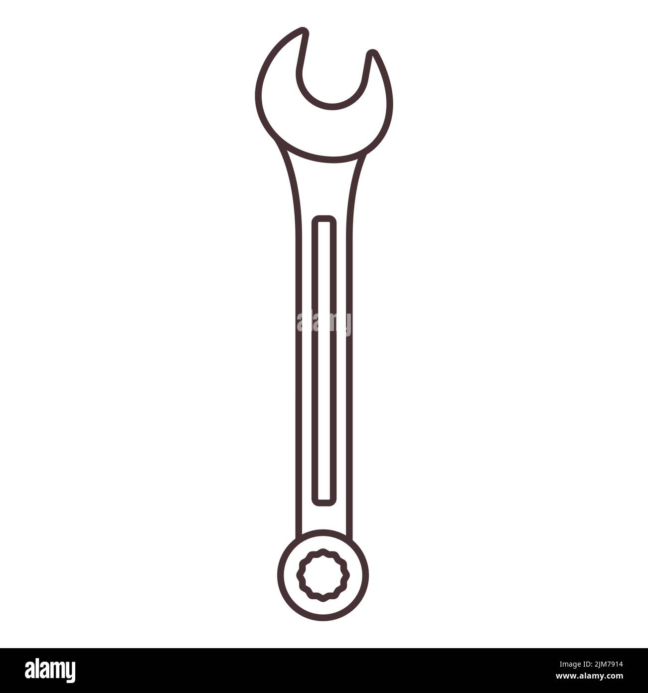A cartoon-style wrench icon on white background Stock Vector Image ...