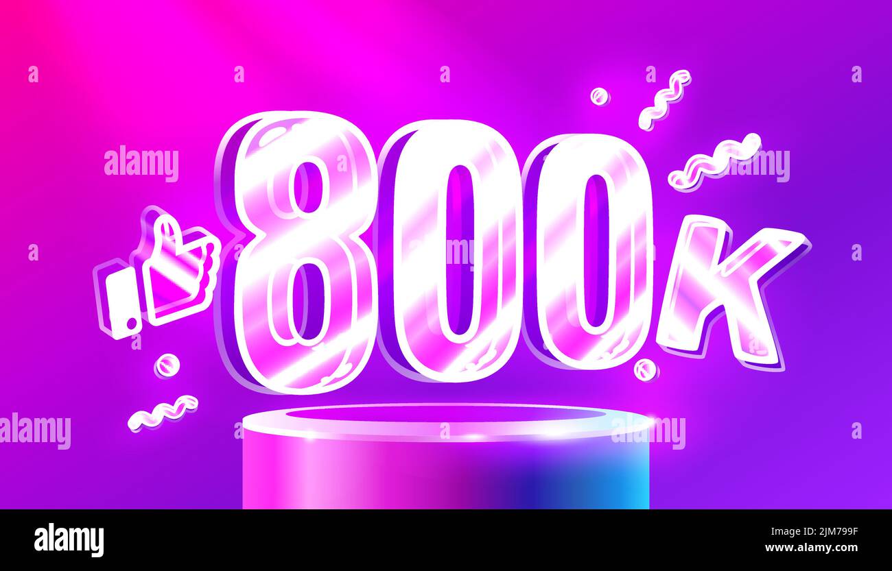 Thank you 800k followers, peoples online social group, happy banner ...