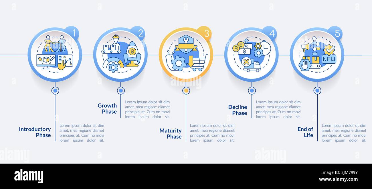 Product lifecycle stages circle infographic template Stock Vector Image ...