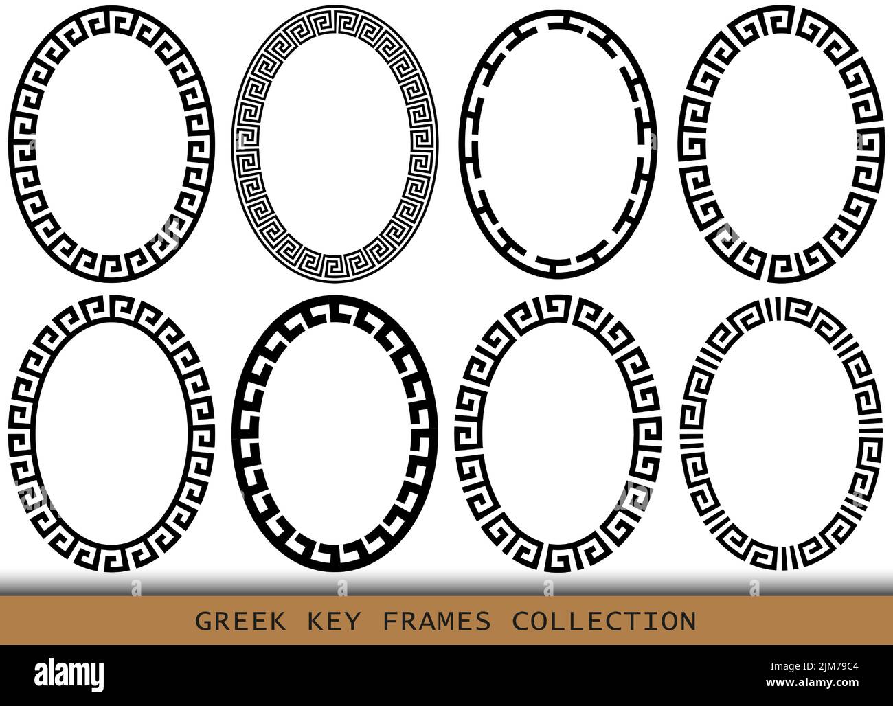 Ancient Greek oval frames patterns, set of antique borders from Greece ...