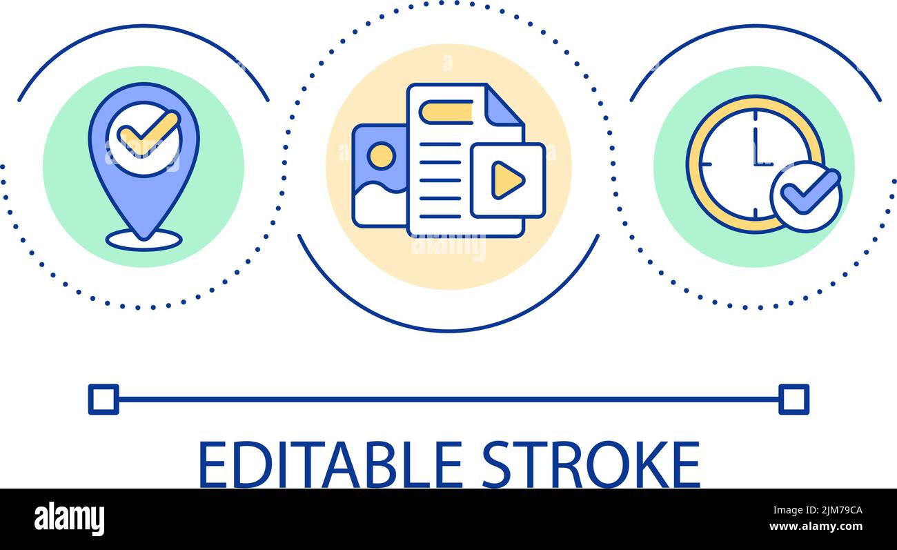 Choose place and time for promotion loop concept icon Stock Vector ...
