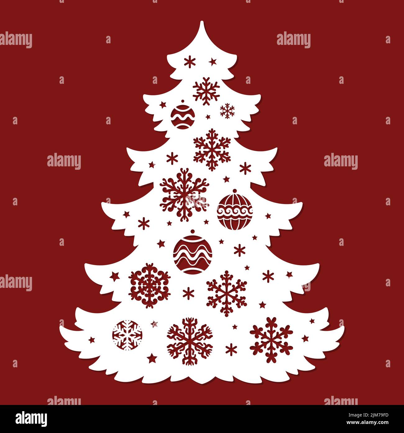 Laser Cut Tree Card Template