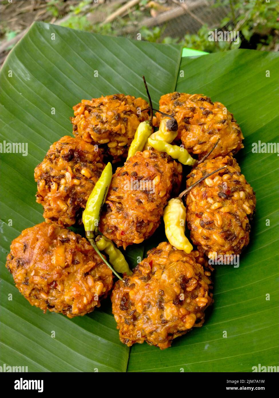 lento food from Indonesia. banana leaf background. close up shot ...