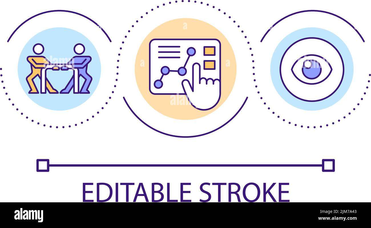 Impact of competition on business development loop concept icon Stock ...