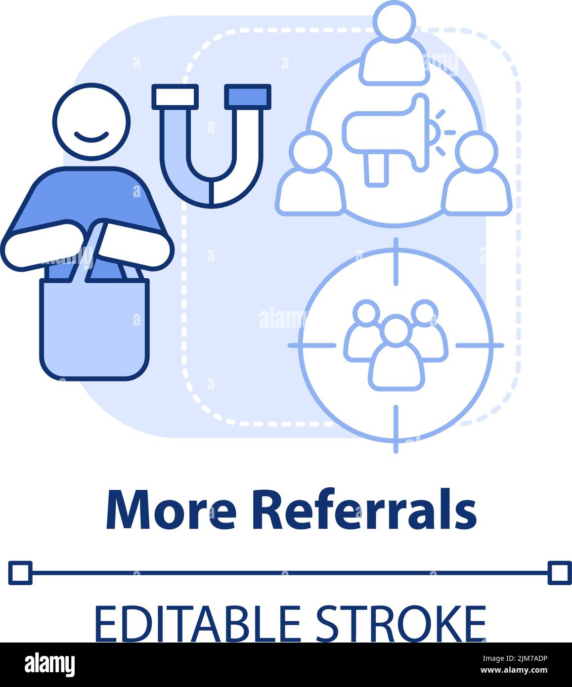 More referrals light blue concept icon Stock Vector Image & Art - Alamy
