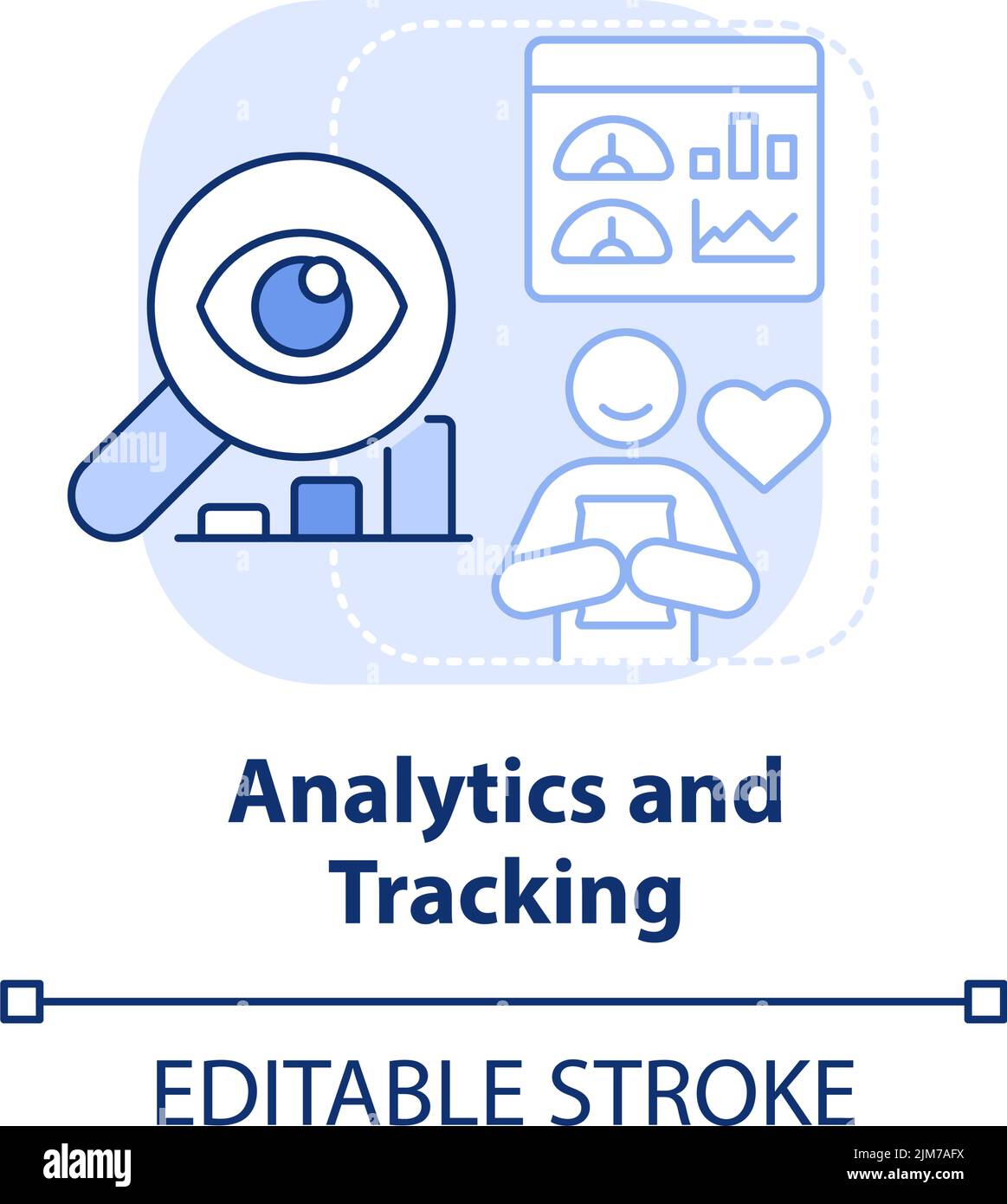Analytics and tracking light blue concept icon Stock Vector Image & Art ...