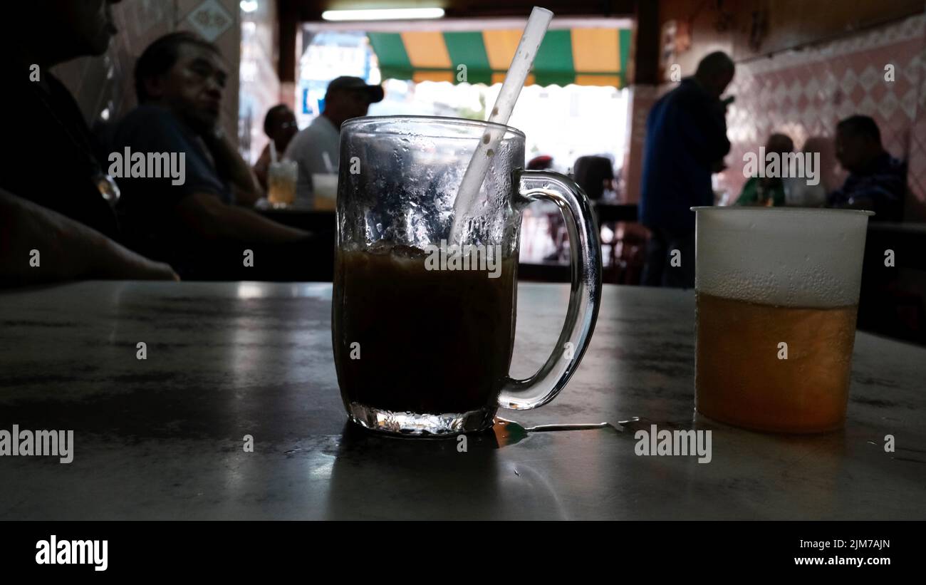 Ice Coffee with Ice Tea as a Chaser Coffee shop Chinatown Bangkok ...