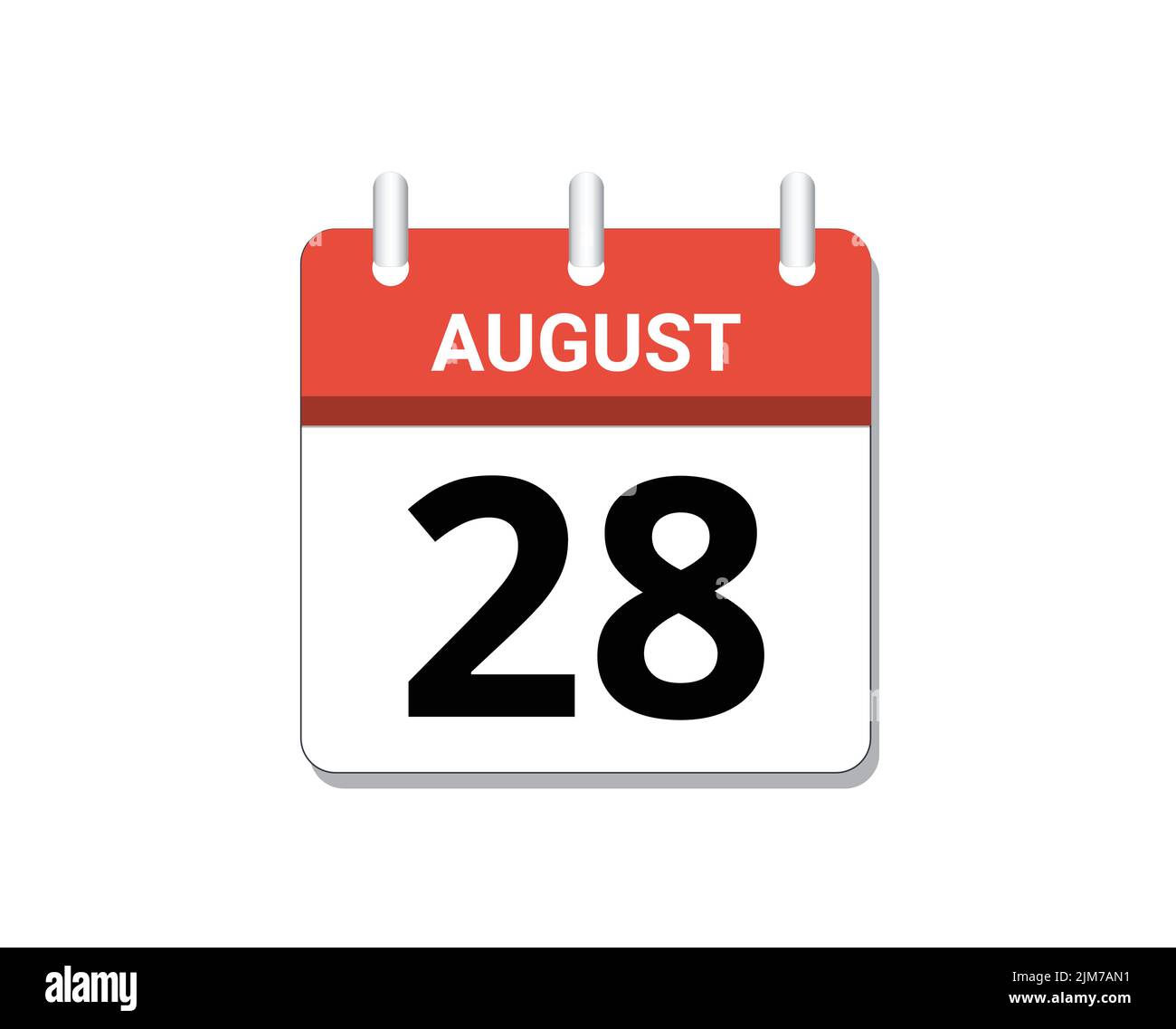 August, 28th calendar icon vector, concept of schedule, business and ... August, 28th calendar icon vector, concept of schedule, business and ...