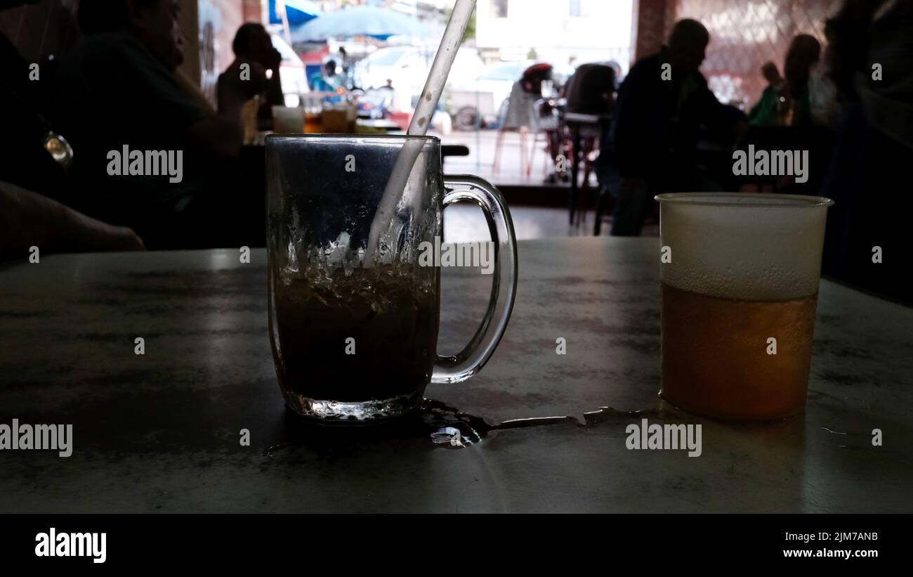 Ice Coffee with Ice Tea as a Chaser Coffee shop Chinatown Bangkok ...