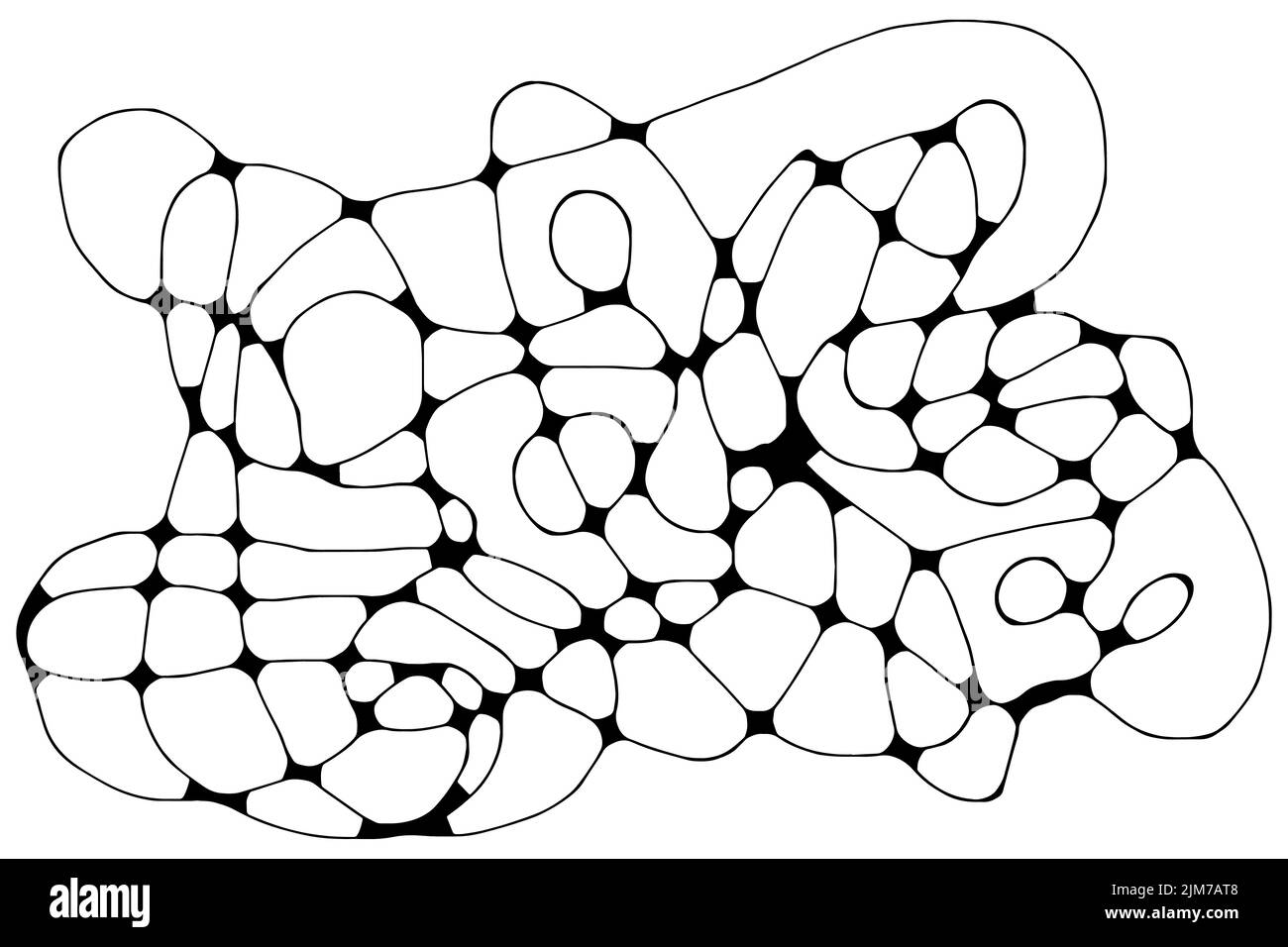 Neurographic lines sketch vector illustration. Abstract chaotic wavy ...