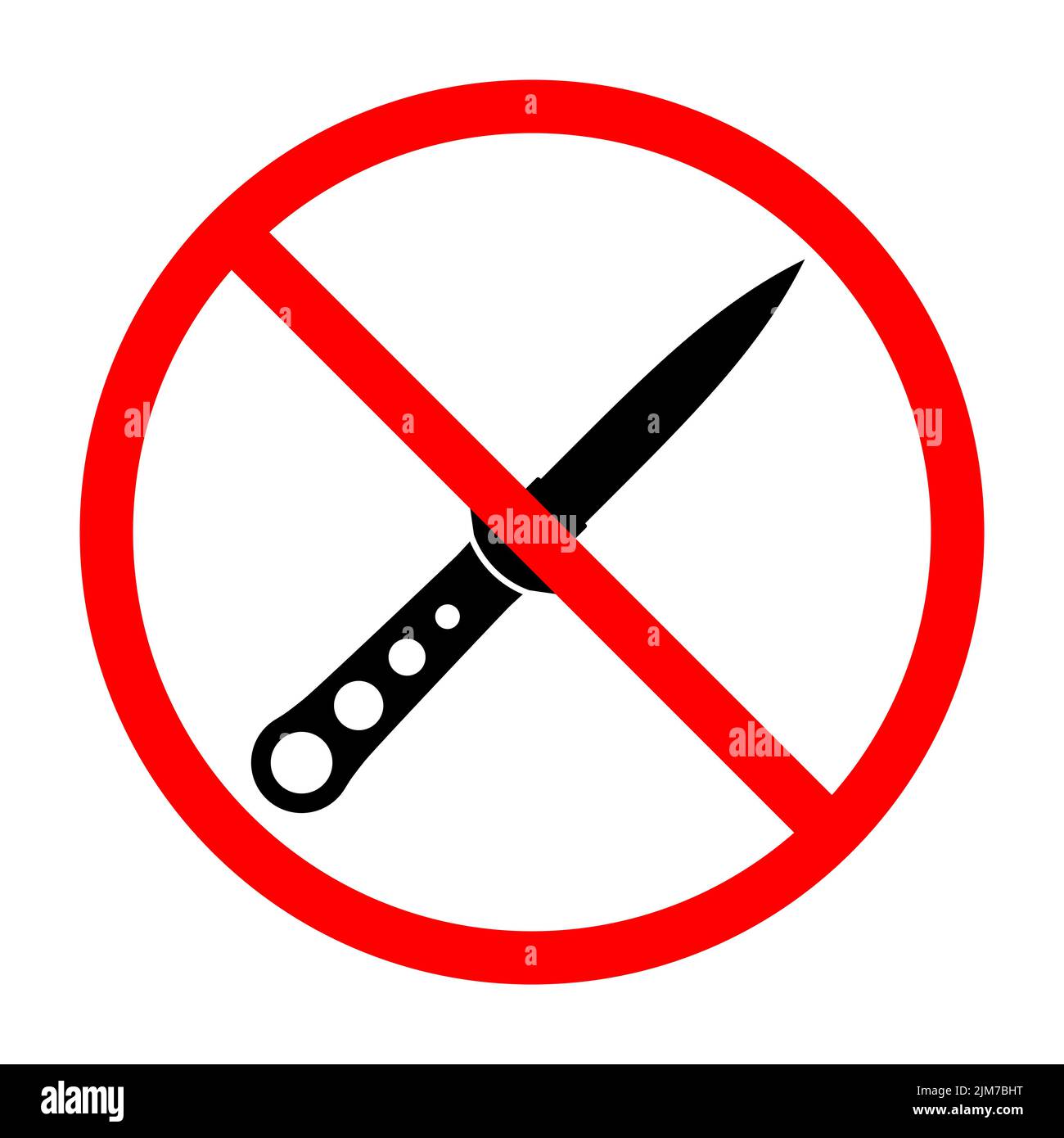No Knife sign. Knife ban sign. Dangerous weapon. Prohibition sign ...