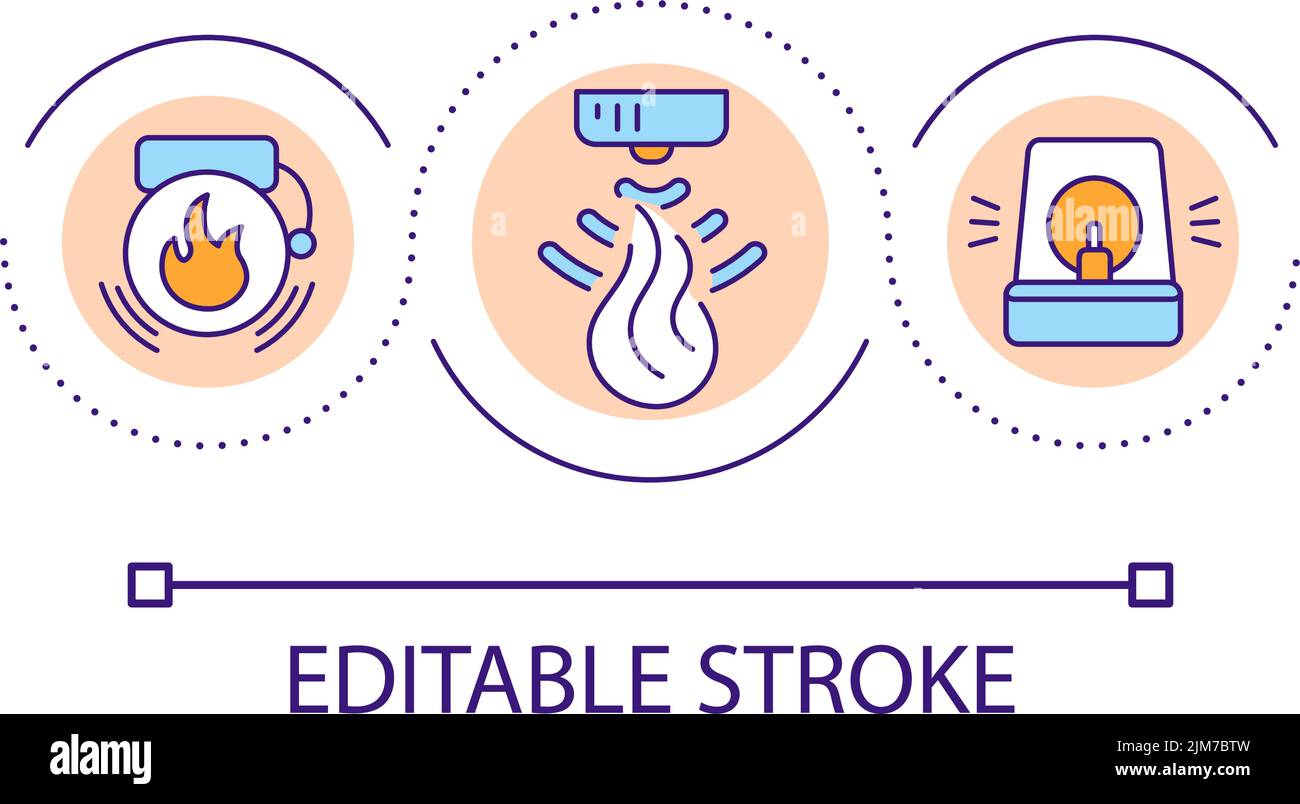 Fire detection devices loop concept icon Stock Vector Image & Art - Alamy