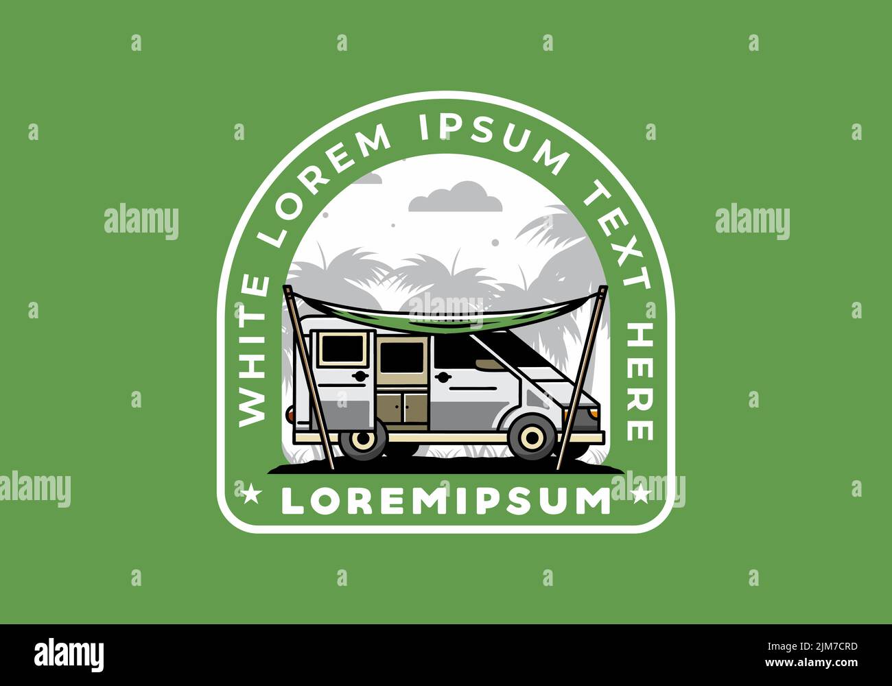 Illustration Design Of A Camper Van And Flysheet Stock Vector Image And Art Alamy