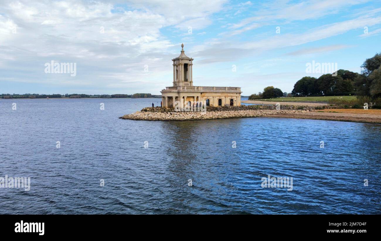 A beautiful view of the Normanton Church located at Rutland Water ...