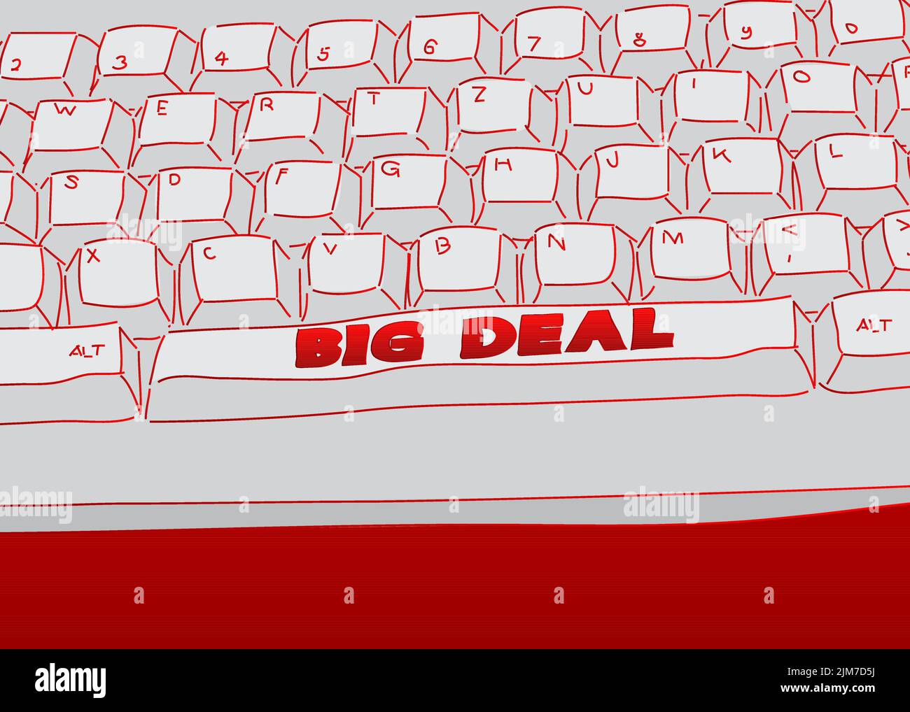 Computer Keyboard with Big Deal text. Close-up of an electronic ...