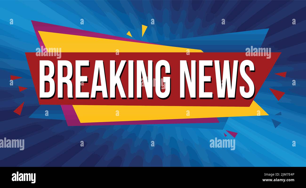Breaking news banner on blue background, vector illustration Stock ...