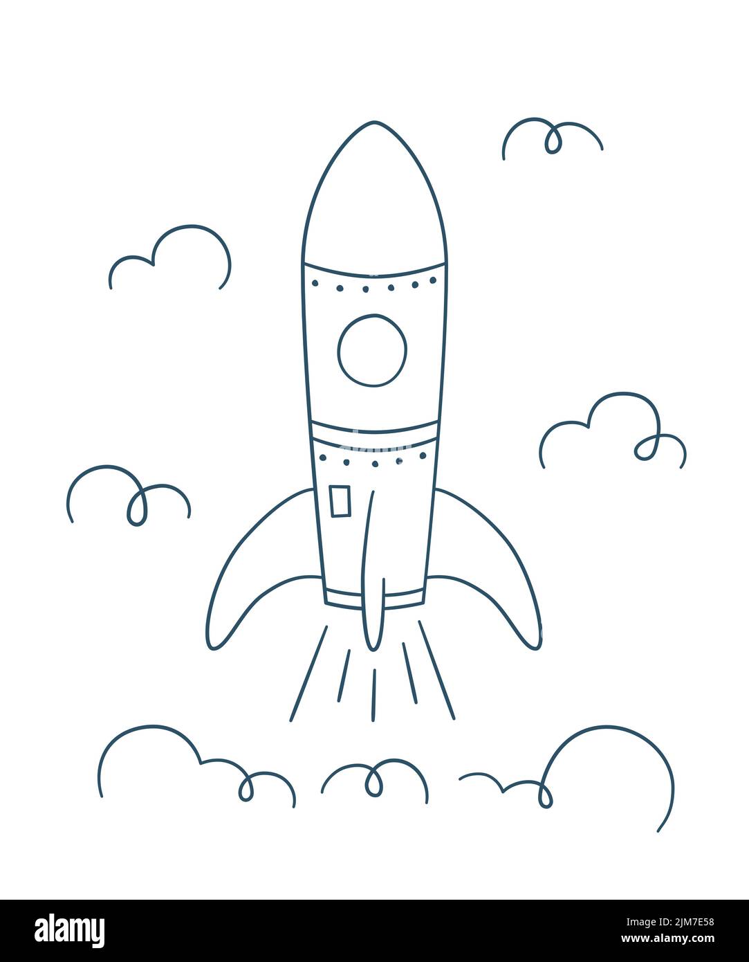 Rocket launch. Symbol of successful start. Vector illustration in ...