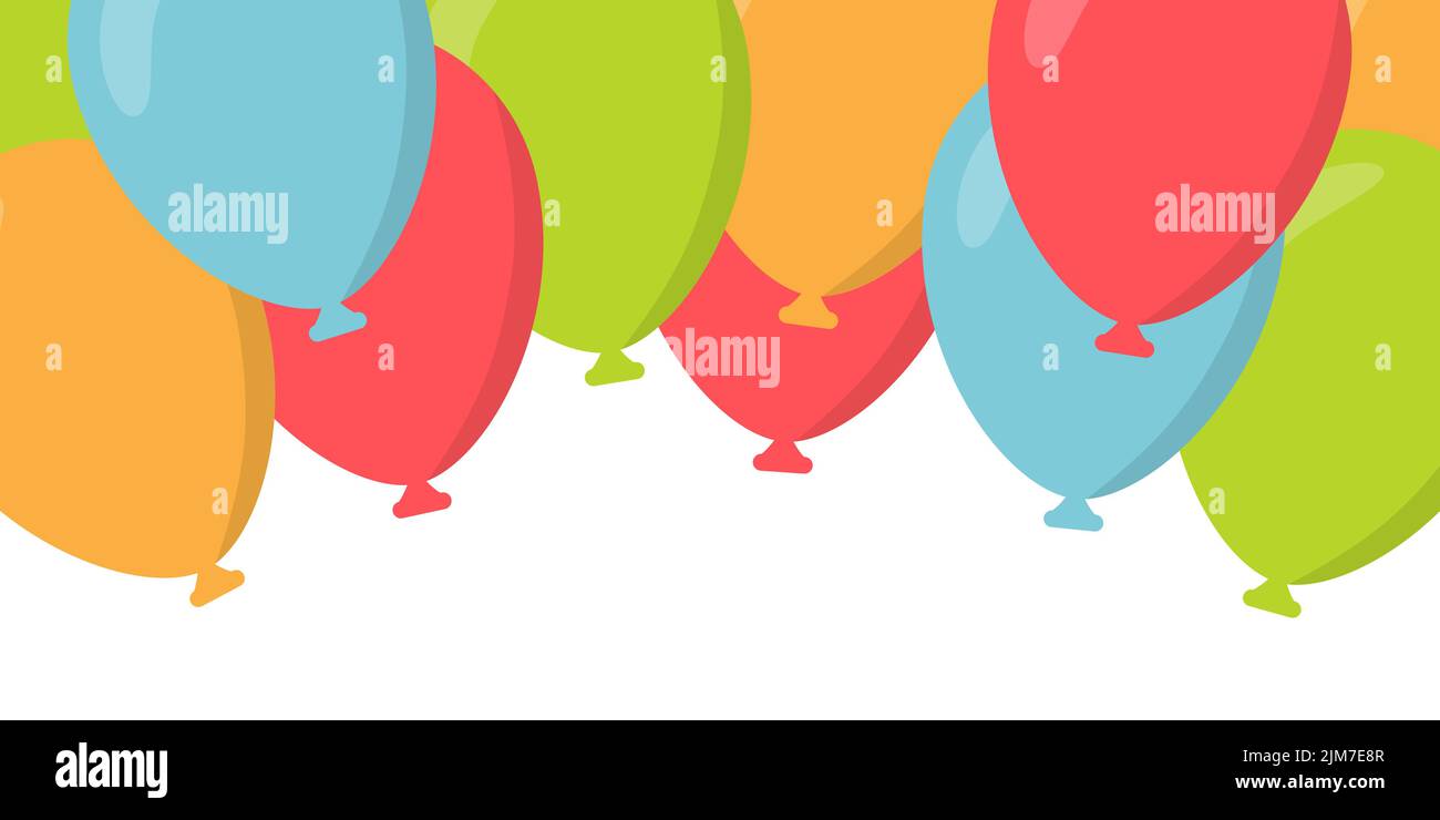 Flying balloons header background. Design element of birthday or party ...