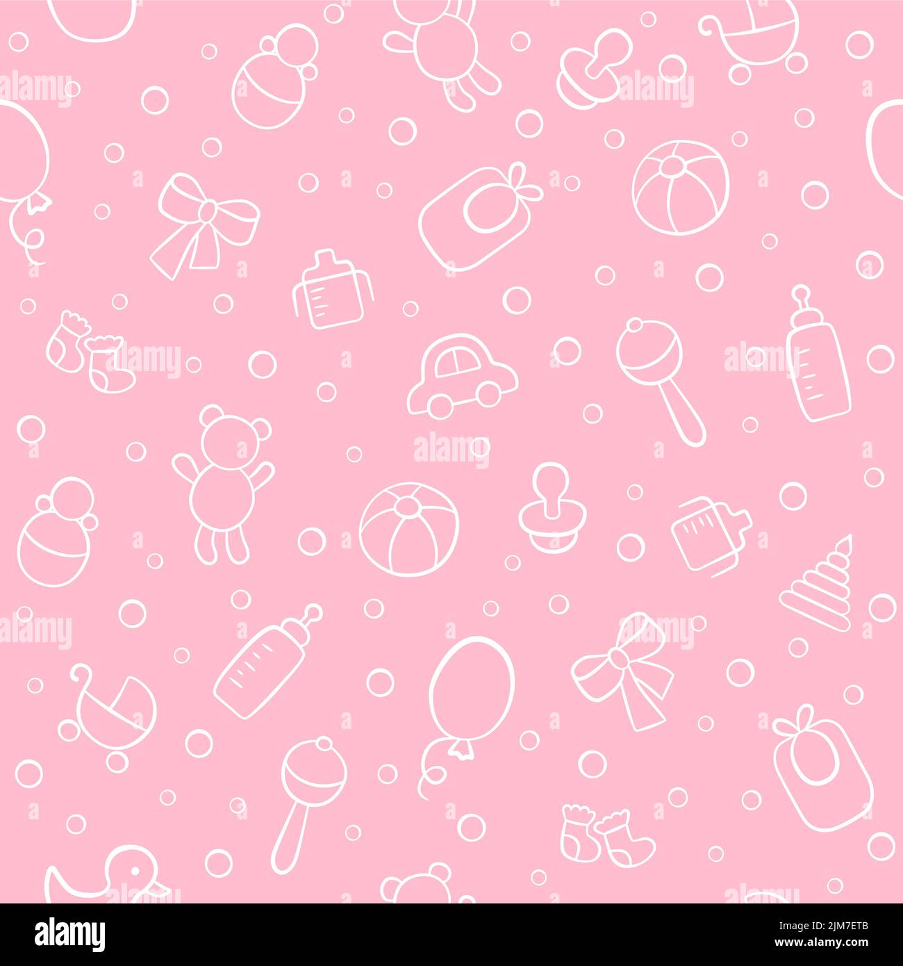 Baby cute seamless pattern. Pink girl texture. Kid background. Vector ...