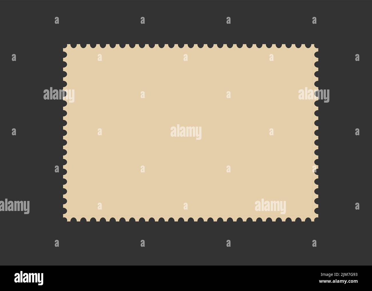 Postage stamp frame. Empty border template for postcards and letters ...