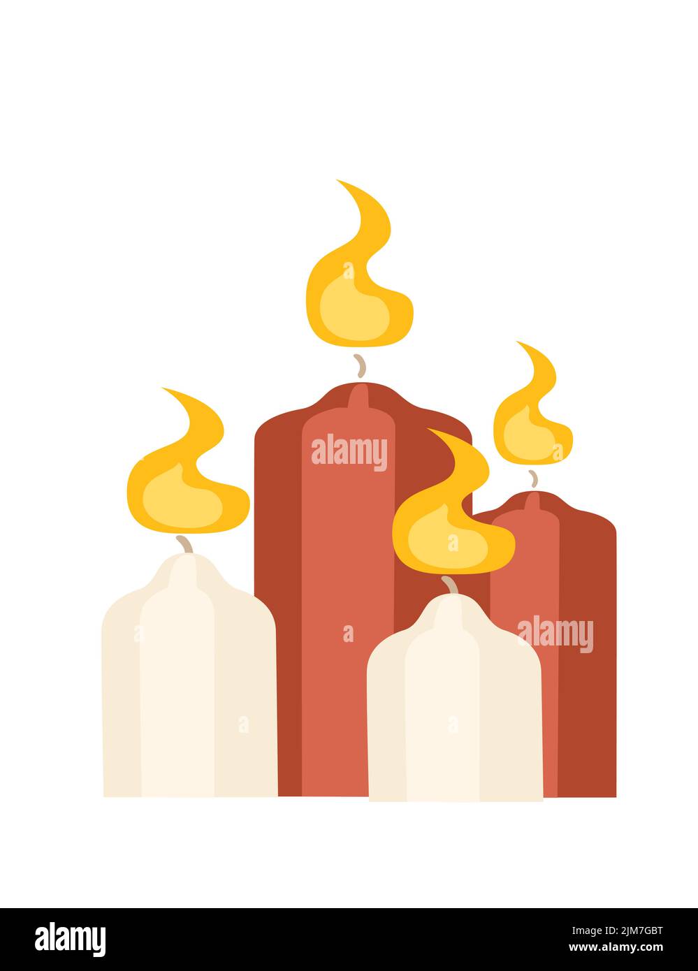 Set of three candles with different color vector illustration isolated ...