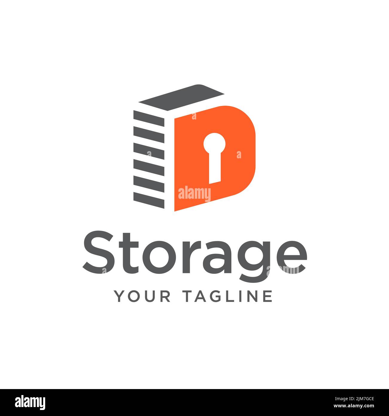 Self storage logo design letter D Safe storage garage vector ...