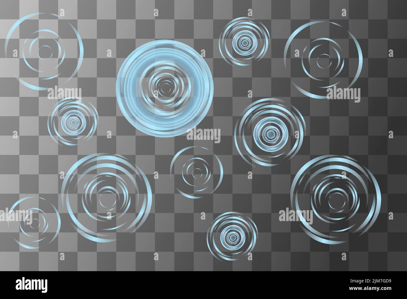 Water ripple on transparent background blue color top view circle water ...