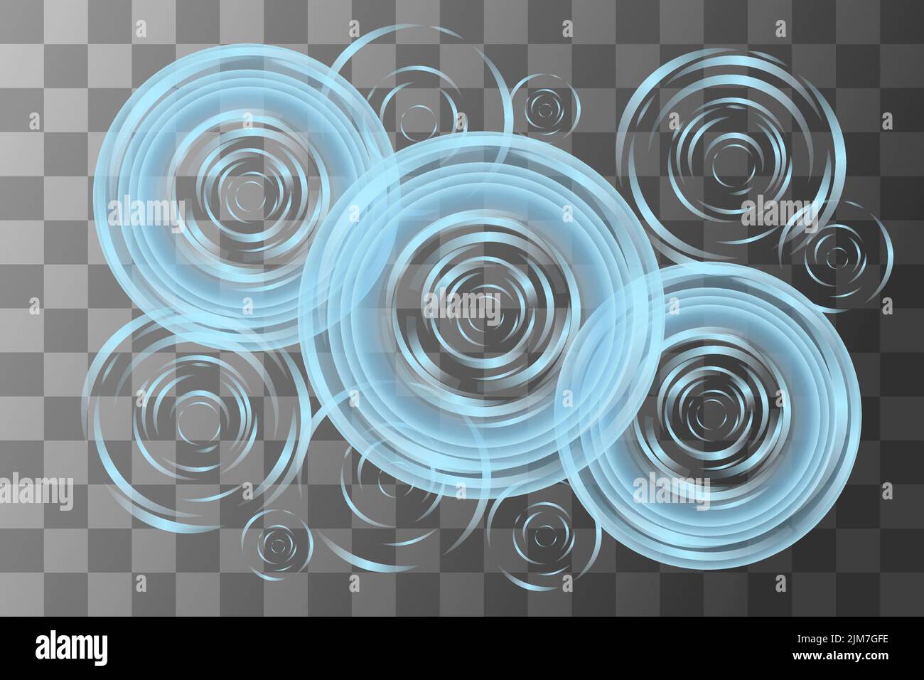 Water ripple on transparent background blue color top view circle water ...