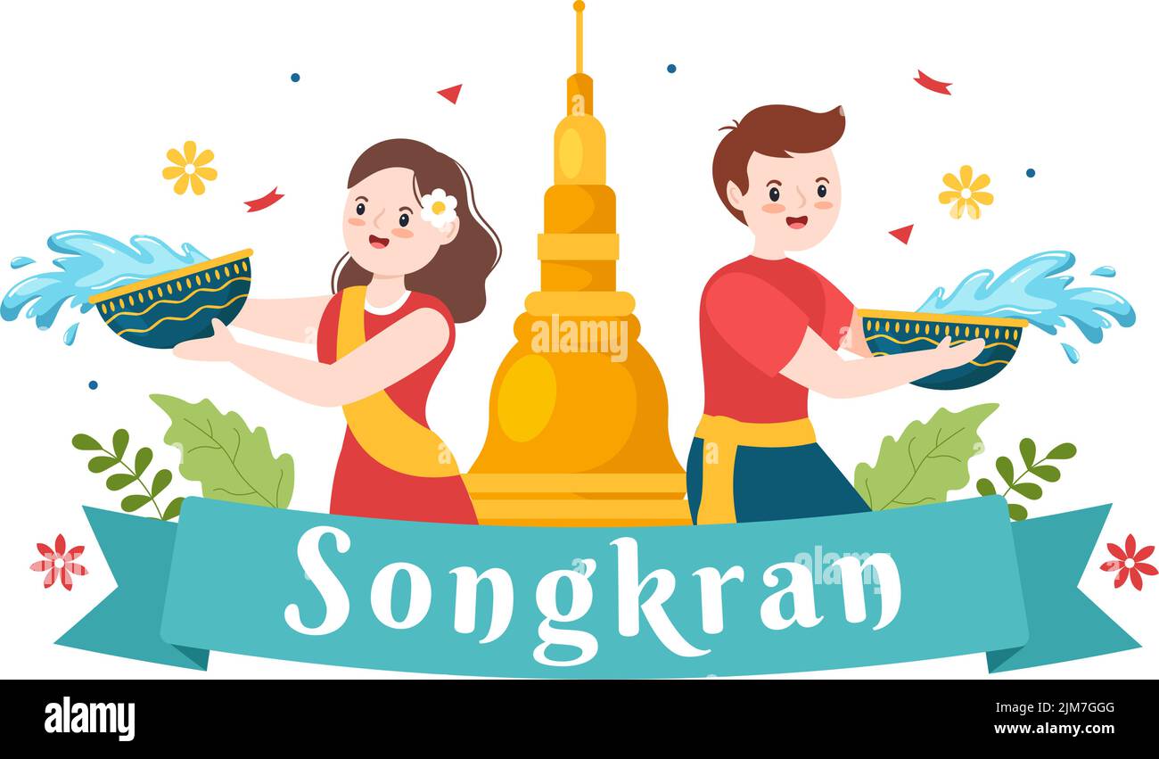 Songkran festival in thailand water Cut Out Stock Images & Pictures - Alamy