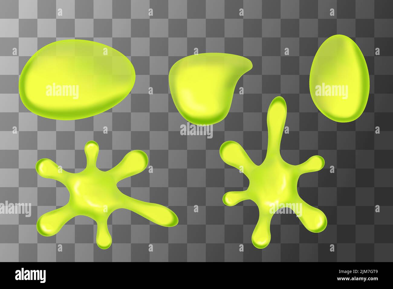 Green slime spot toxic splat flowing vector illustration on transparent ...