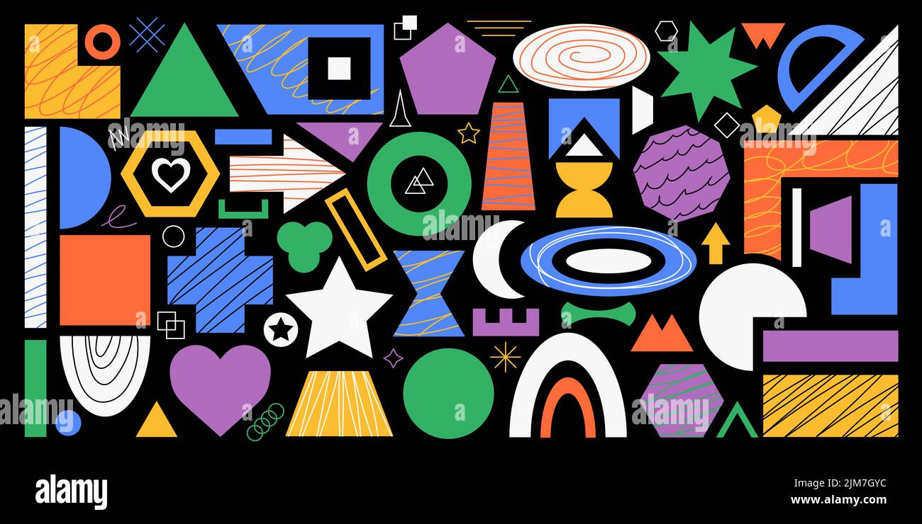 Geometric facial features with facial emotions Stock Vector Image & Art ...