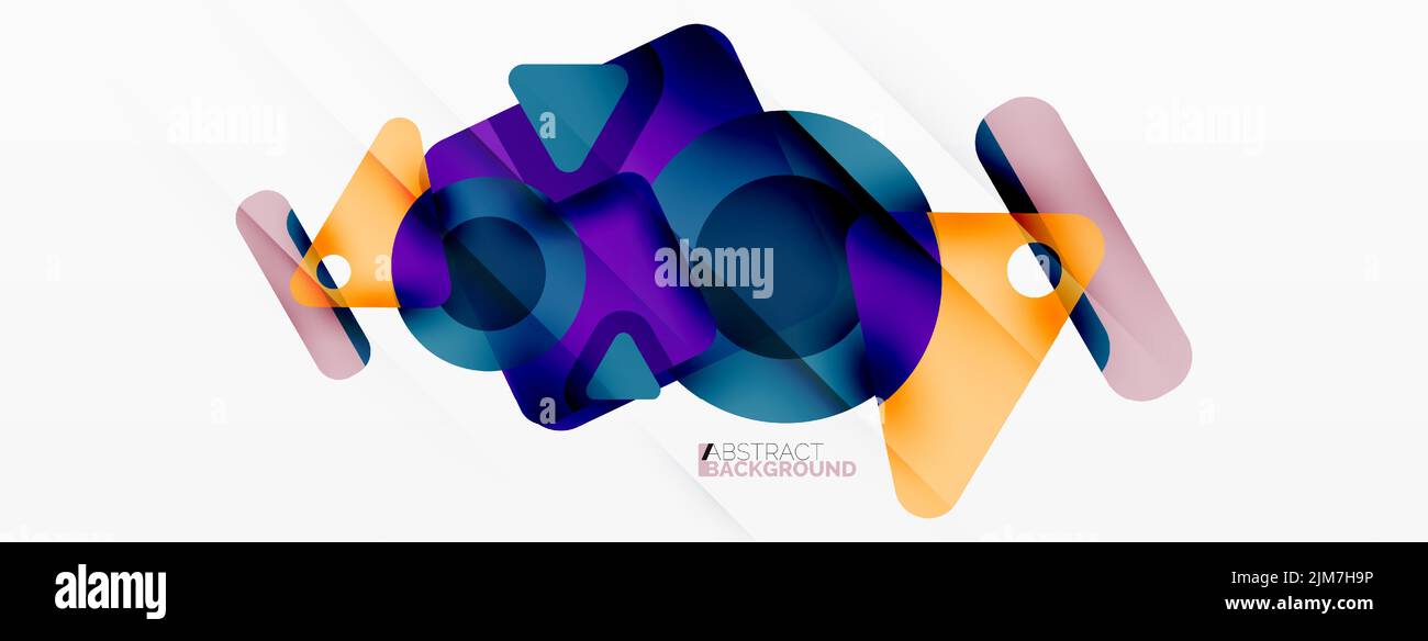 Line, triangle, square and circle primitive composition. Vector ...