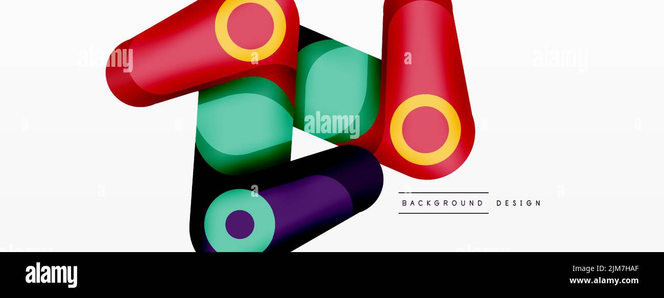 Trendy creative minimalist geometric background. Abstract round shapes ...