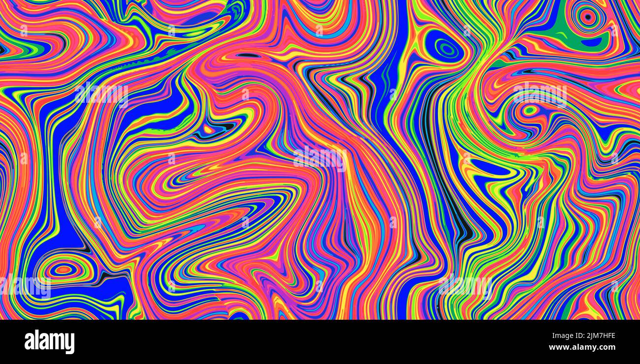 Colorful psychedelic seamless marble pattern with hallucination swirls ...