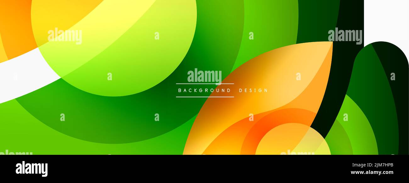 Abstract background with color geometric shapes. Beautiful minimal backdrop with round shapes ...