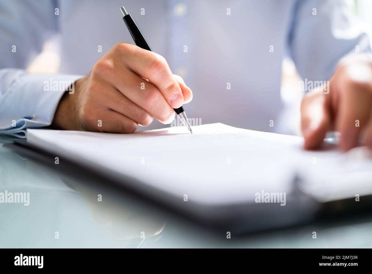 Lawyer Signing Business Contract Legal Document Paper Stock Photo - Alamy