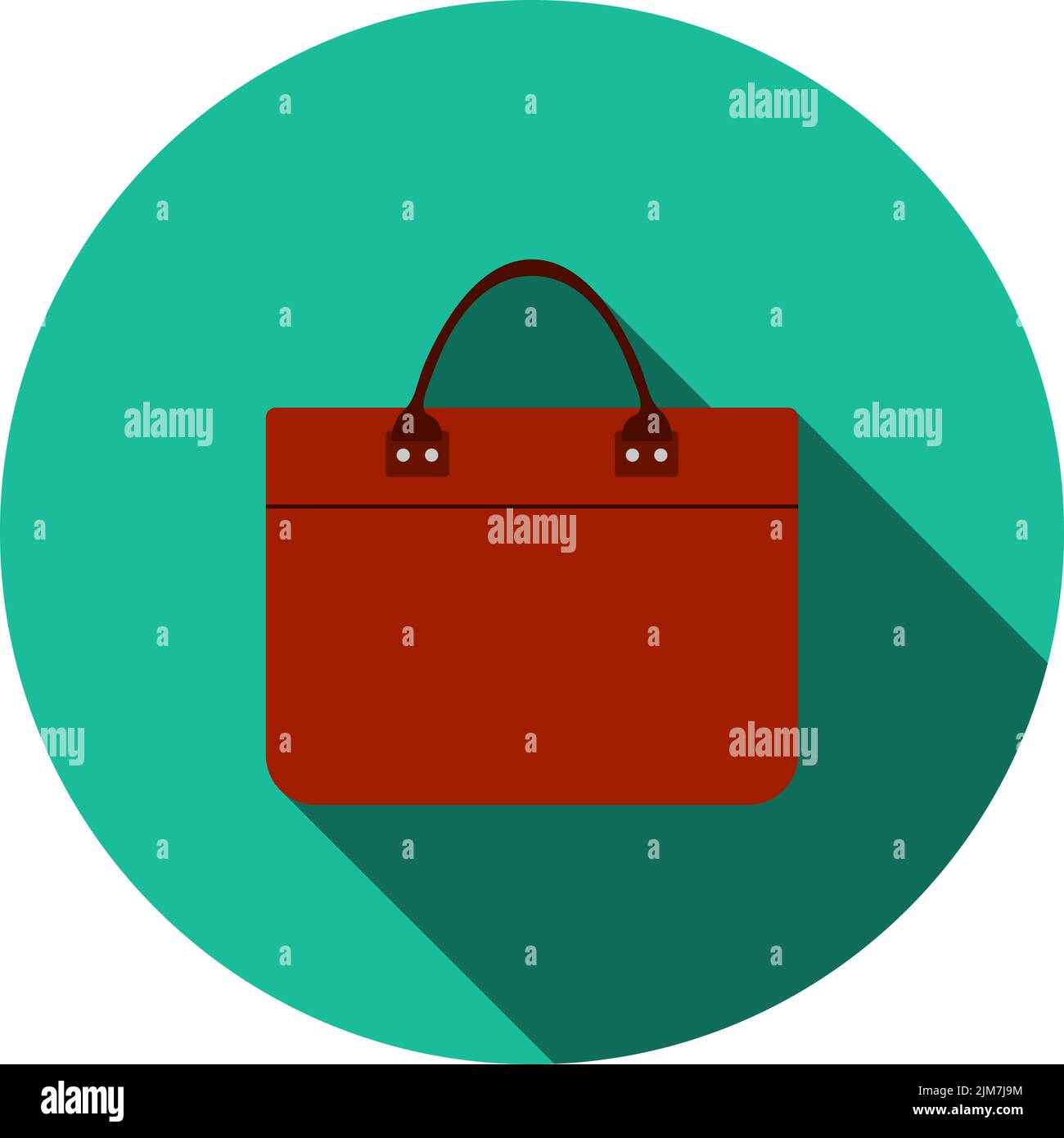 Business Woman Briefcase Icon. Flat Circle Stencil Design With Long ...