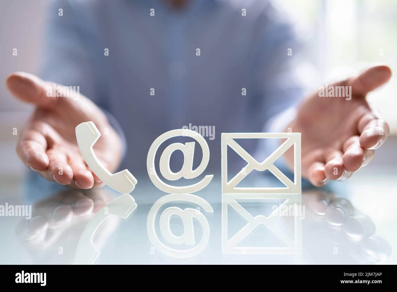 Contact Us Panoramic Banner Background. Call Phone Stock Photo - Alamy