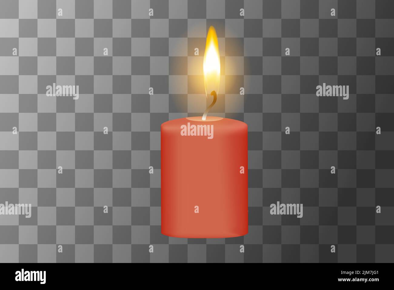 Small red aroma scented candle vector illustration isolated on ...