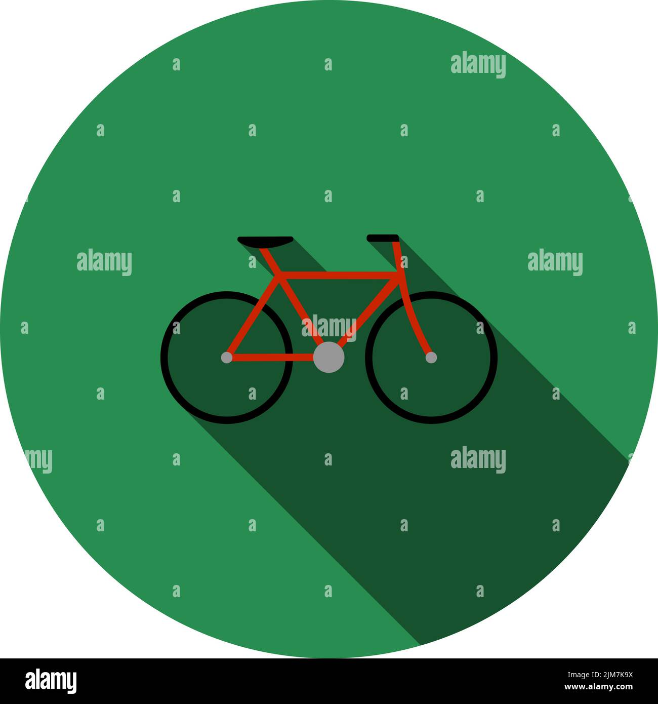 Bike Icon. Flat Circle Stencil Design With Long Shadow. Vector ...