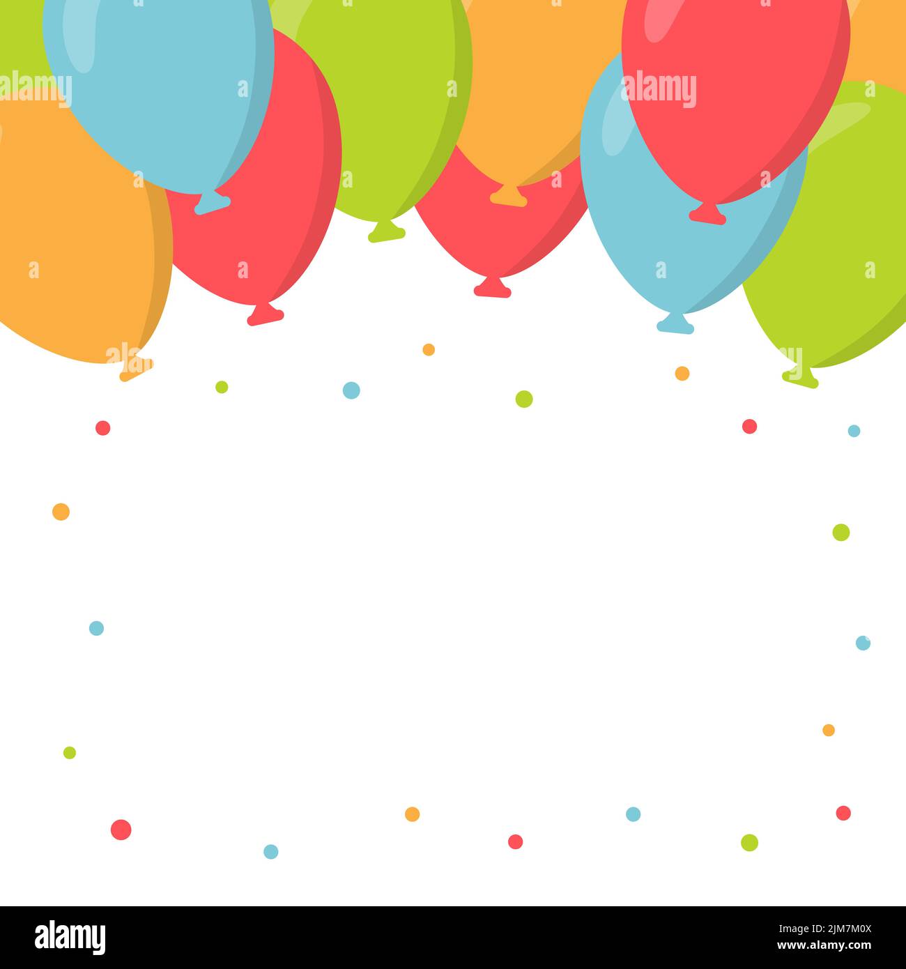 Flying balloons frame background. Design element of birthday or party ...