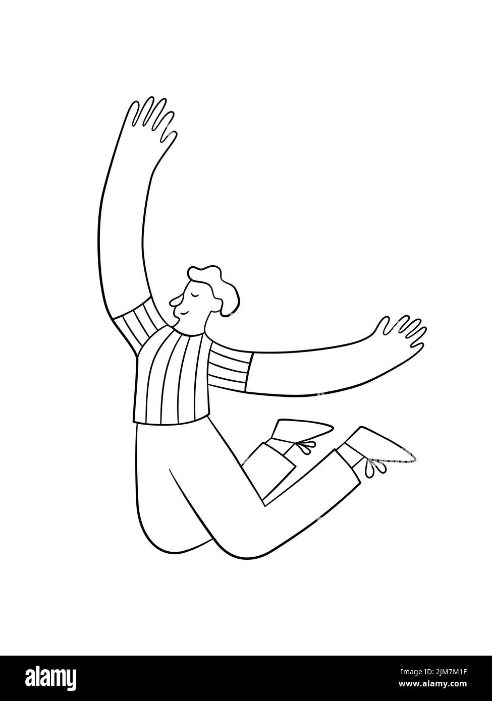 Cartoon illustration man jumping on hi-res stock photography and images ...