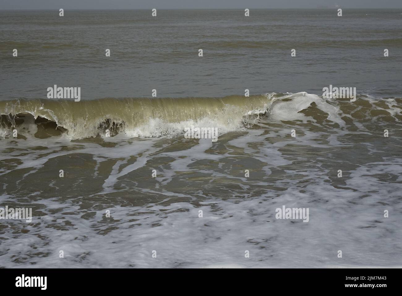 Rolling waves at the Dutch North Sea coast, concept: freshness, holiday ...