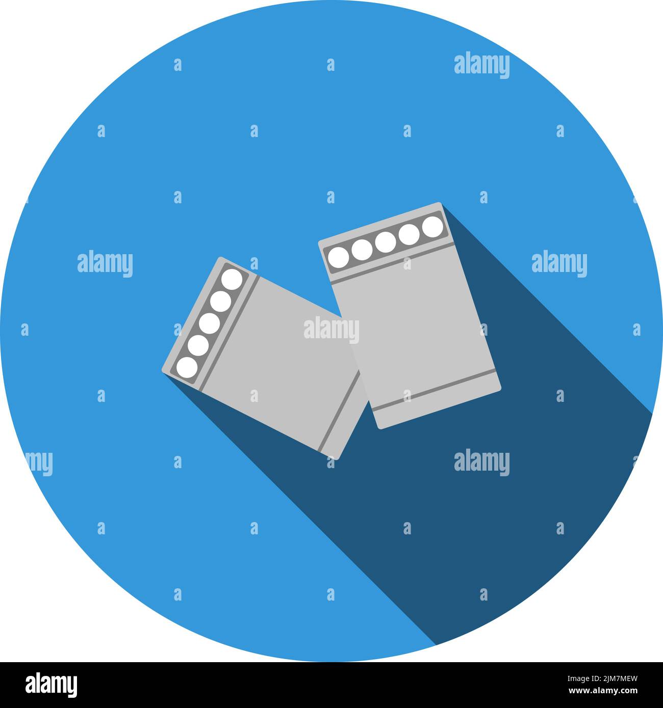 Business Cufflink Icon. Flat Circle Stencil Design With Long Shadow ...